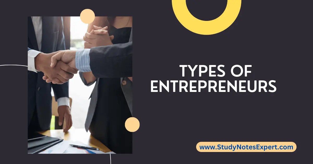 Types of Entrepreneurs - Study Notes Expert