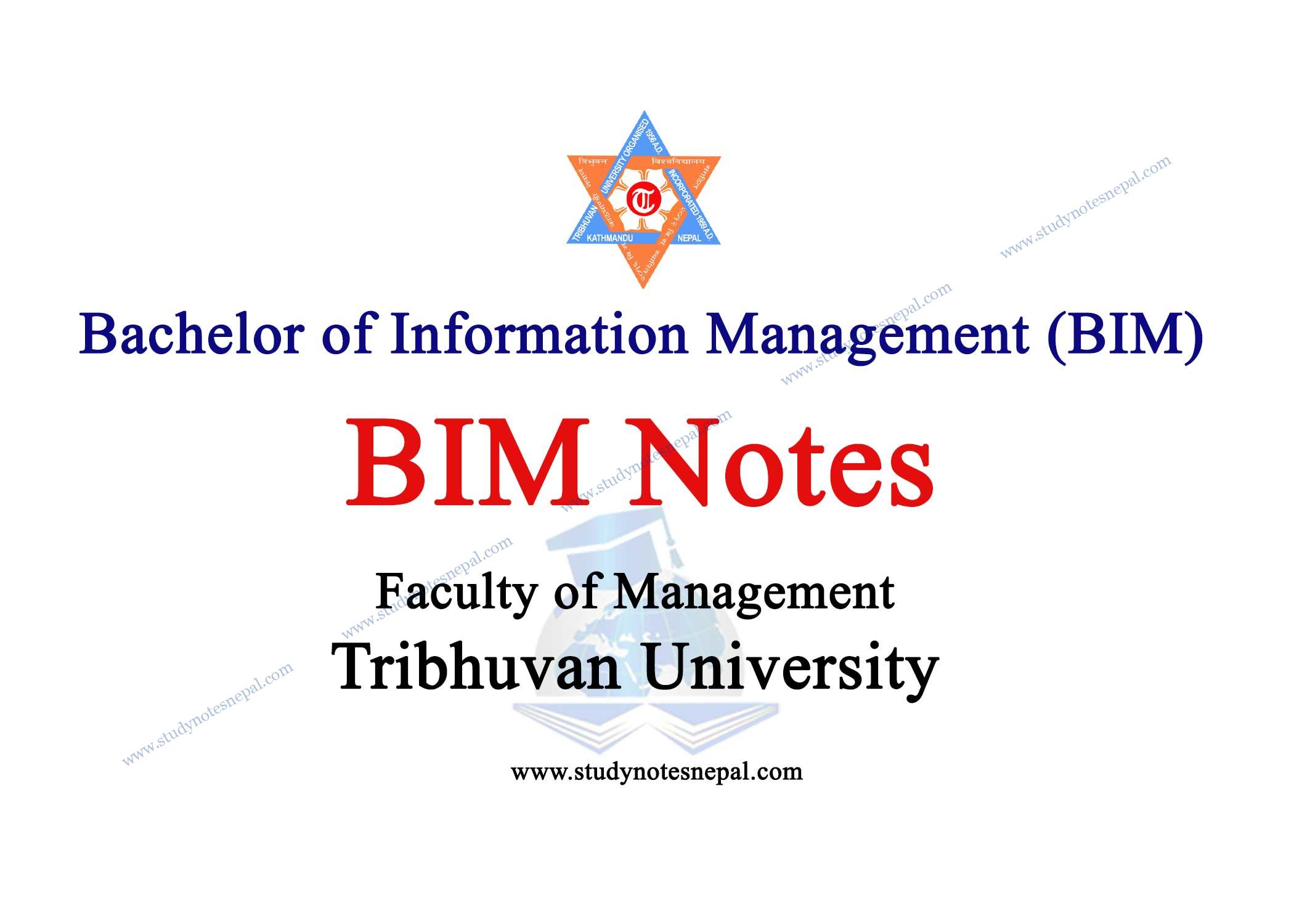 Bachelor of Information Management (BIM) - Notes