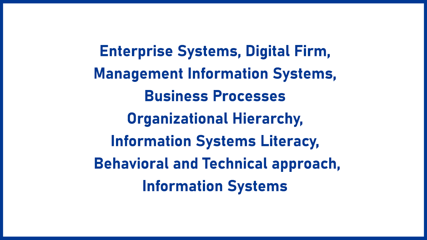Enterprise Systems: Digital Firm, Information Systems, organizational ...