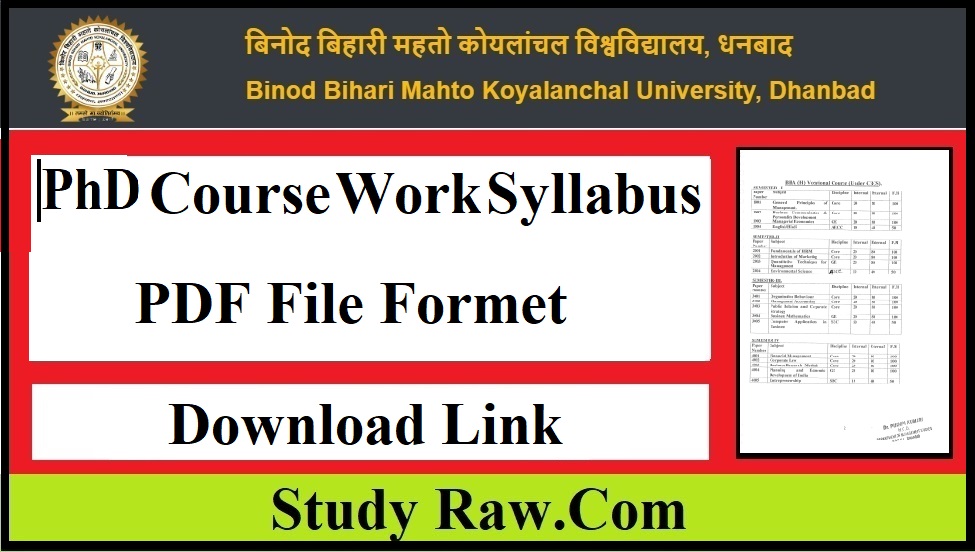 BBMKU PhD All Course Work Syllabus- Download in PDF