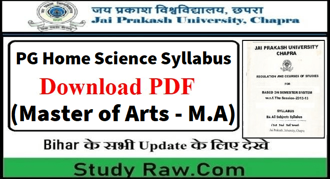 JPU MA Home Science Syllabus (Semester-1, 2, 3, 4) Jai Prakash ...