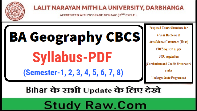 LNMU BA Geography New Syllabus CBCS Semester-1, 2, 3, 4, 5, 6, 7, 8 ...