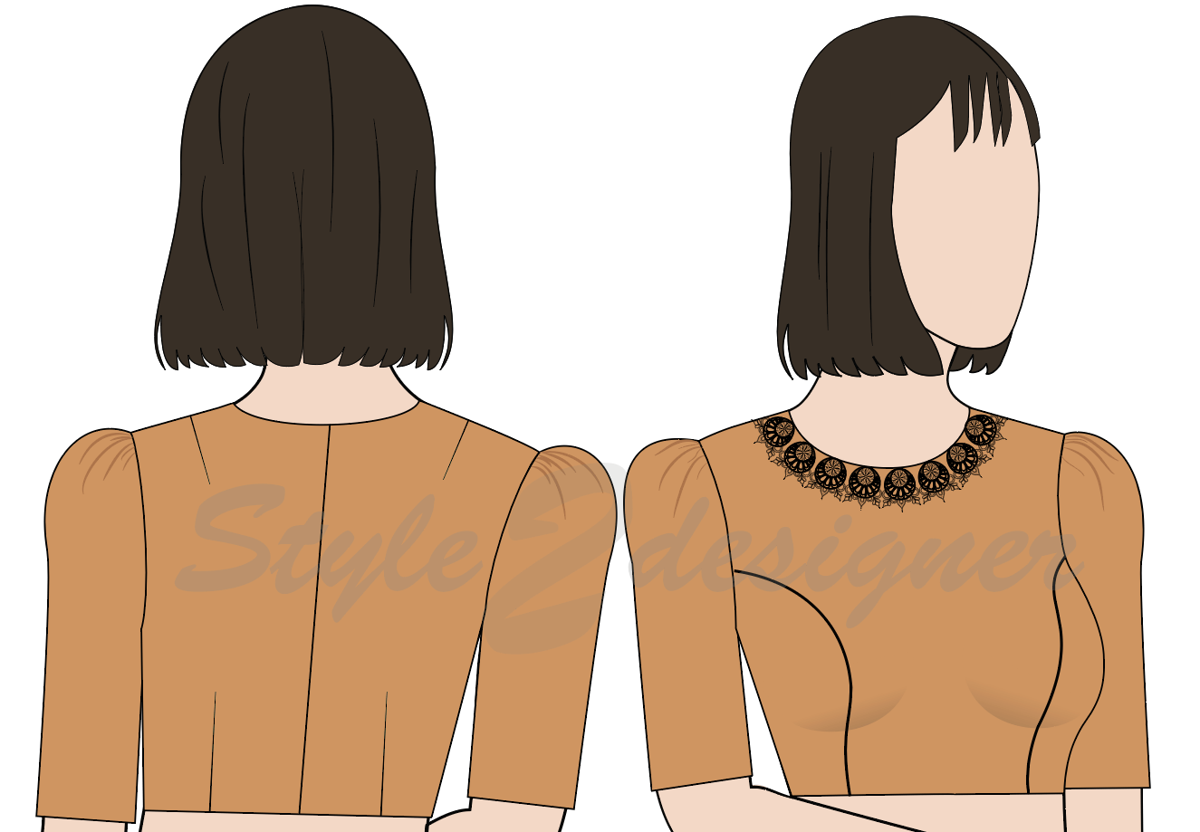 Evergreen Standard Blouse PDF Pattern Download Available