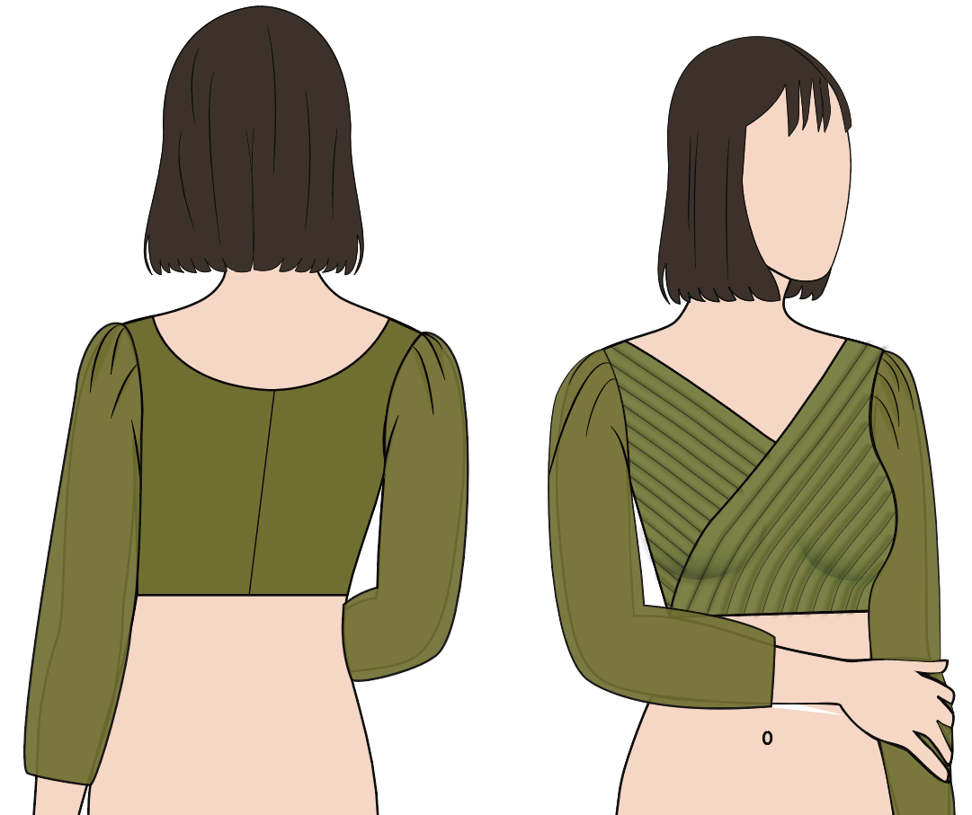 Crossover Pleated Blouse PDF Pattern Download