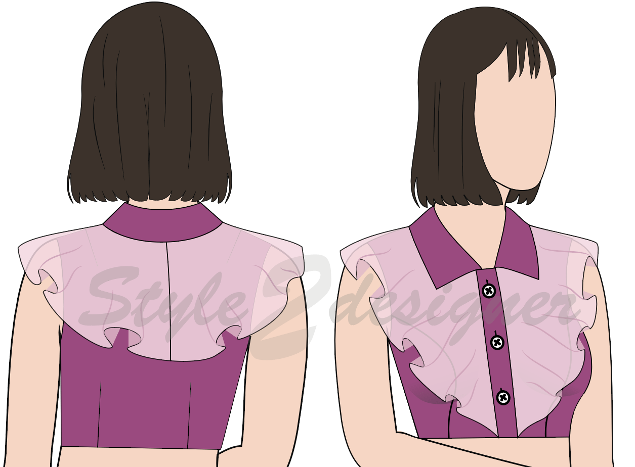 Flat Collar With Cape Crop Top PDF Pattern Download | Style