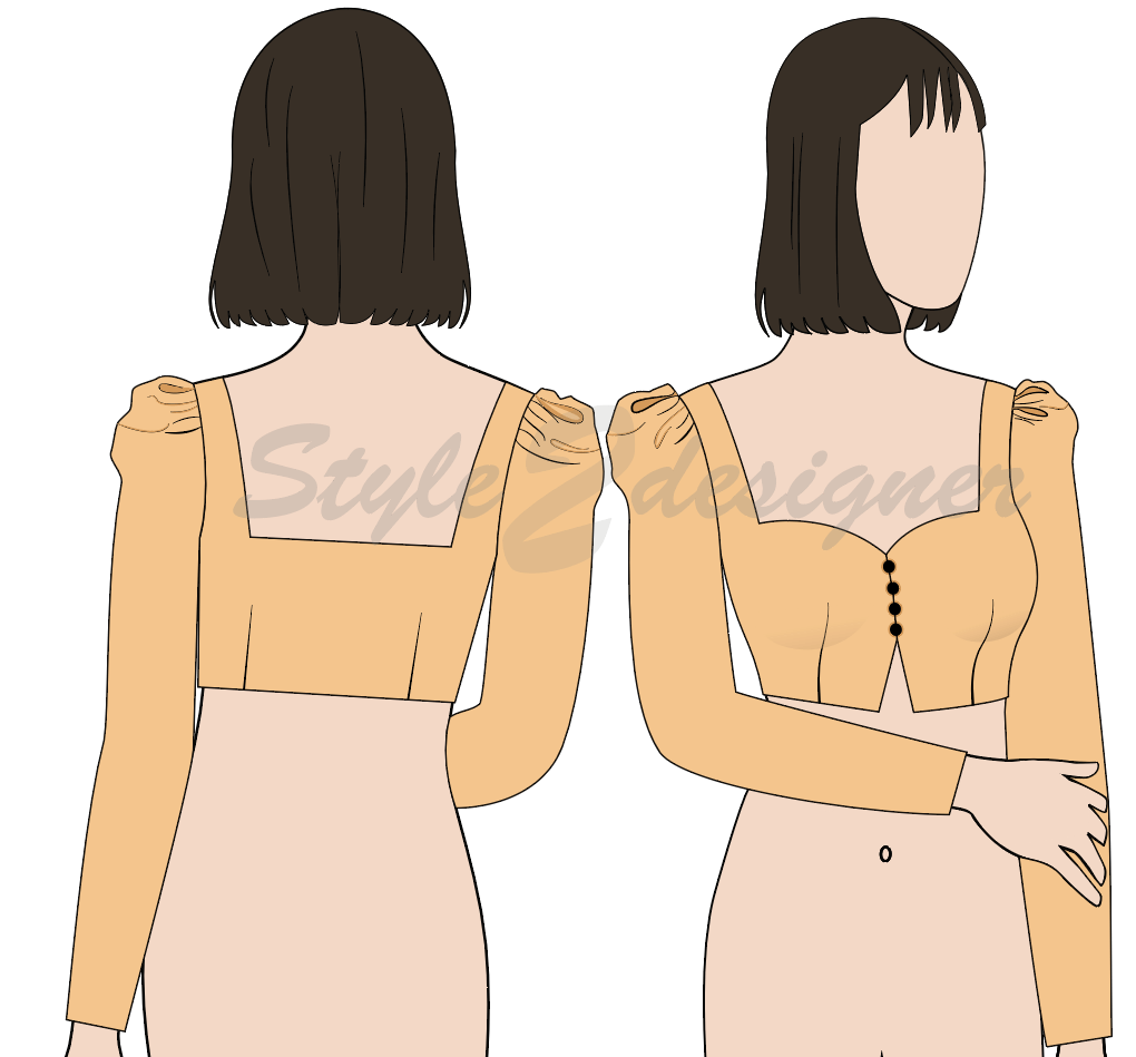 Notch Cut Waist Crop Top PDF Pattern Download | Style2Design