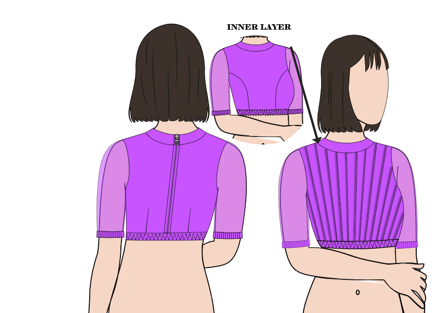 Pleated Body Blouse PDF Pattern Download