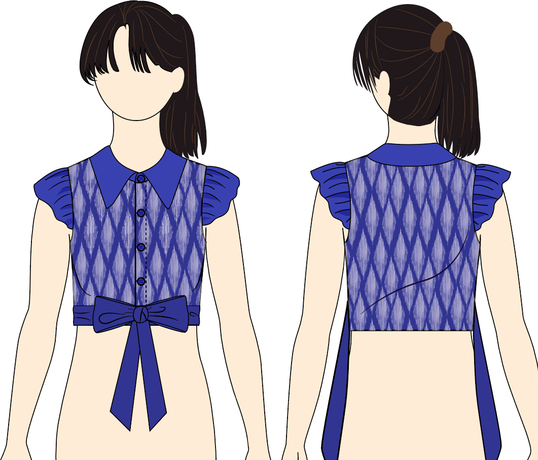 Girl’s Collared Crop Top PDF Pattern Download Available