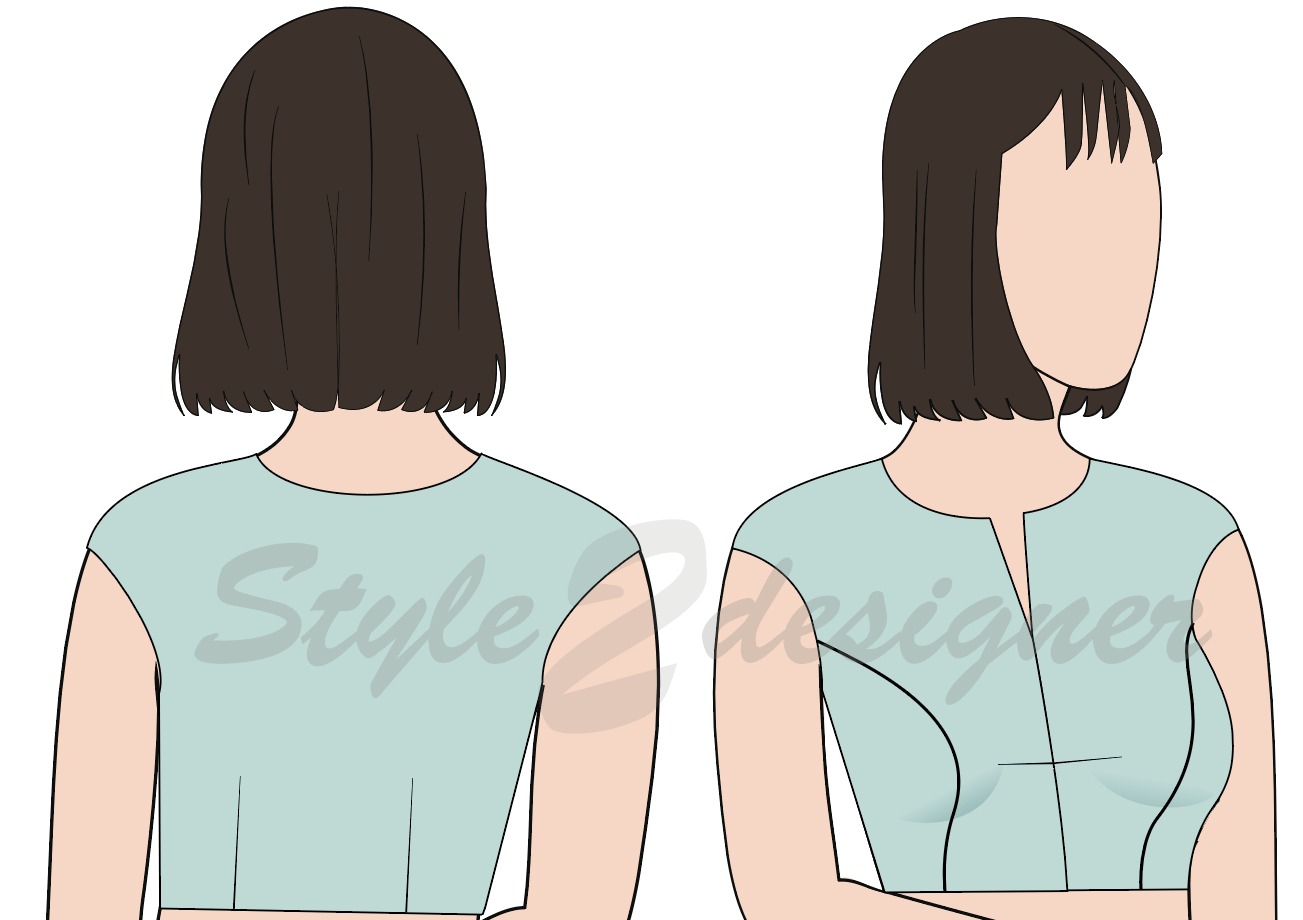 Front Neck Slit Open | Drop Shoulder Blouse PDF Pattern