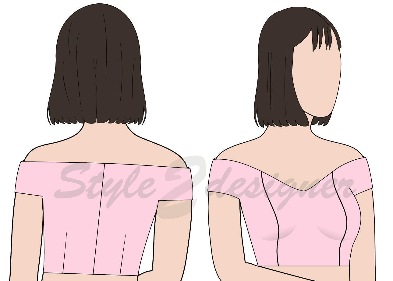 Off Shoulder Princess Crop Top PDF Pattern Download | Style