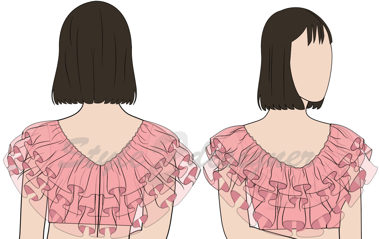 3 Layer Gathering Fashion Crop Top PDF Pattern Download