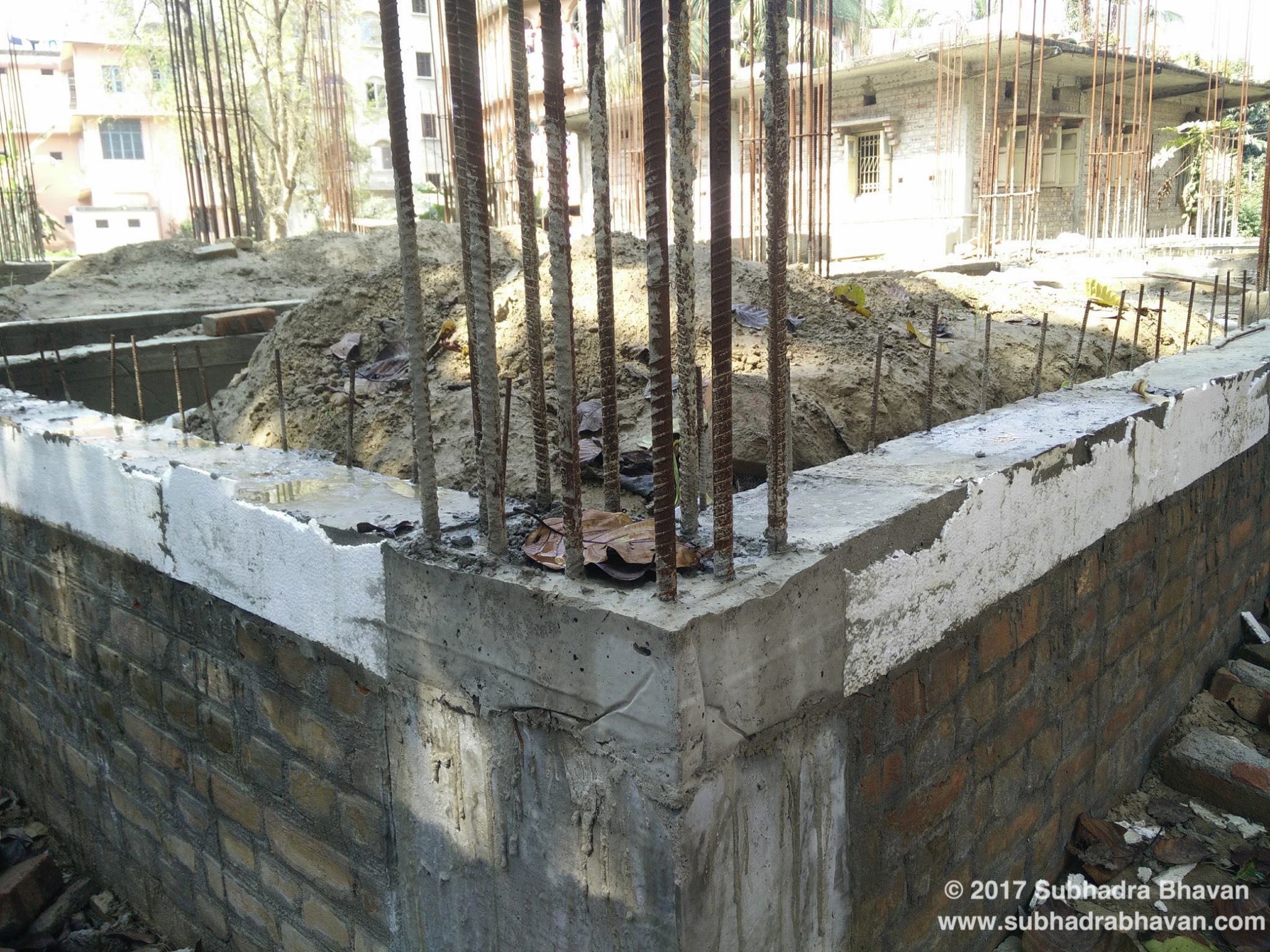 Pile Caps and Plinth - Construction of Subhadra Bhavan