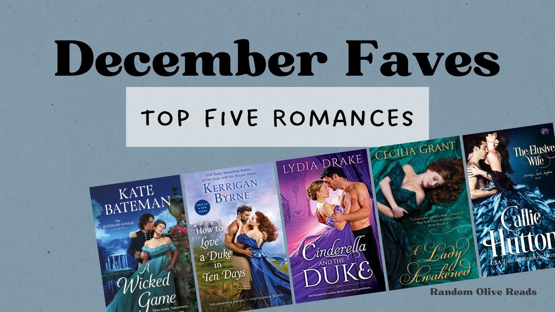 Top Five Reads of December 2022 | Random Olive
