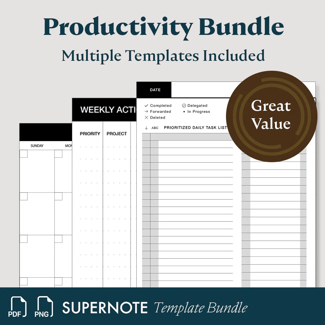 Productivity Bundle Supernote Templates
