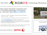 Functionbay Technical Support Site 2015 Recurdyn User Conference In