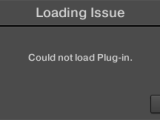 Komplete Kontrolエラーメッセージ Loading Issue Could Not Load Plug In