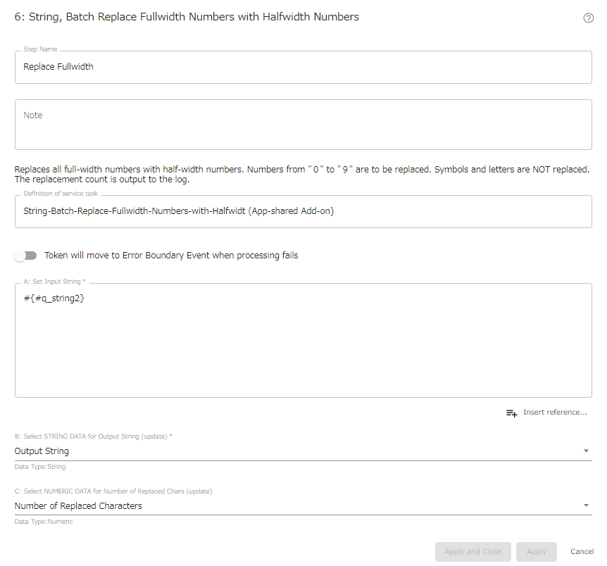 String, Batch Replace Fullwidth Numbers with Halfwidth Numbers – Questetra Support