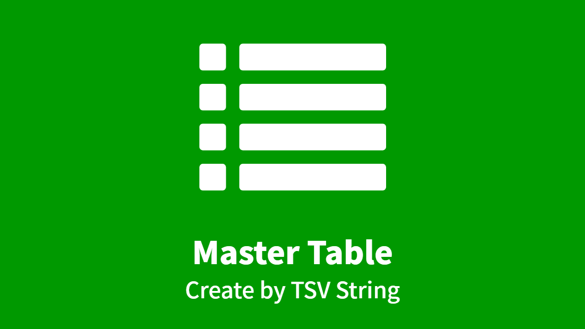 Master Table, Create by TSV String – Questetra Support