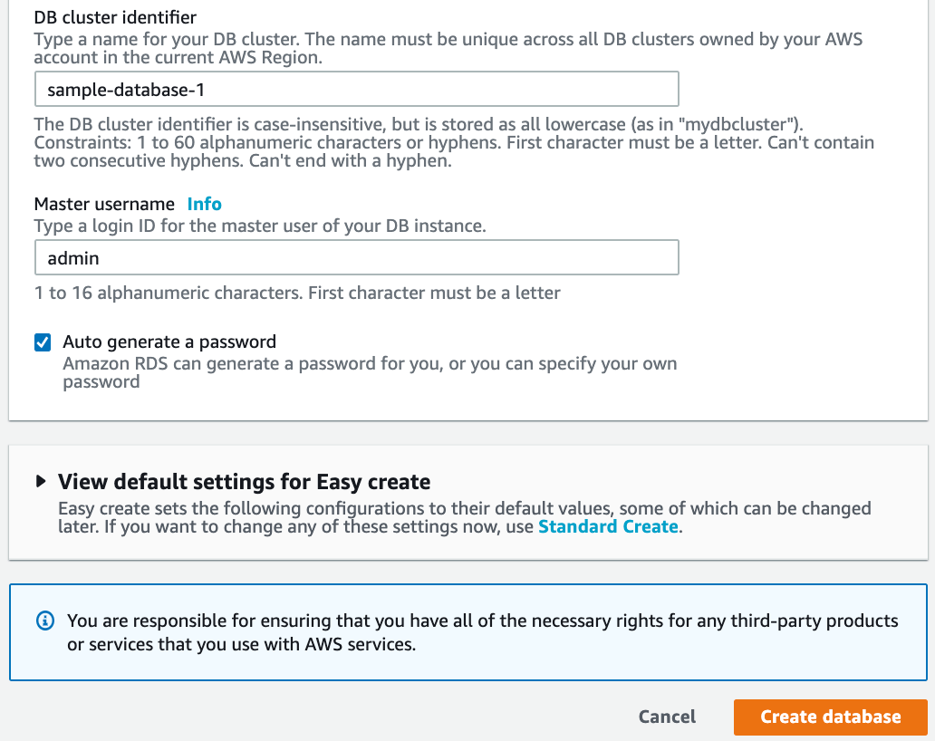 Using Amazon RDS as an External Master (AWS Console) – Questetra Support