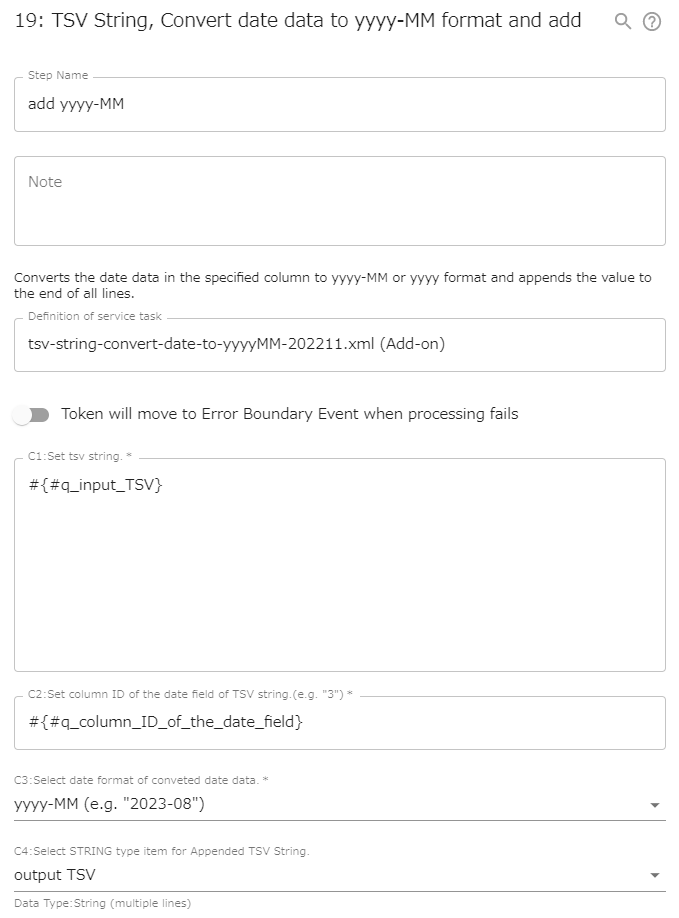 Tsv String Convert Date Data To Yyyy Mm Format Questetra Support