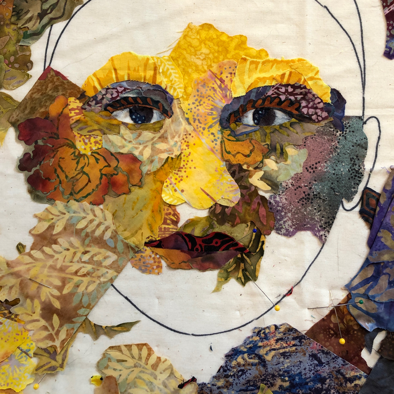 Sequence in Fabric Collage Part 2: Faces | Susan Carlson Quilts