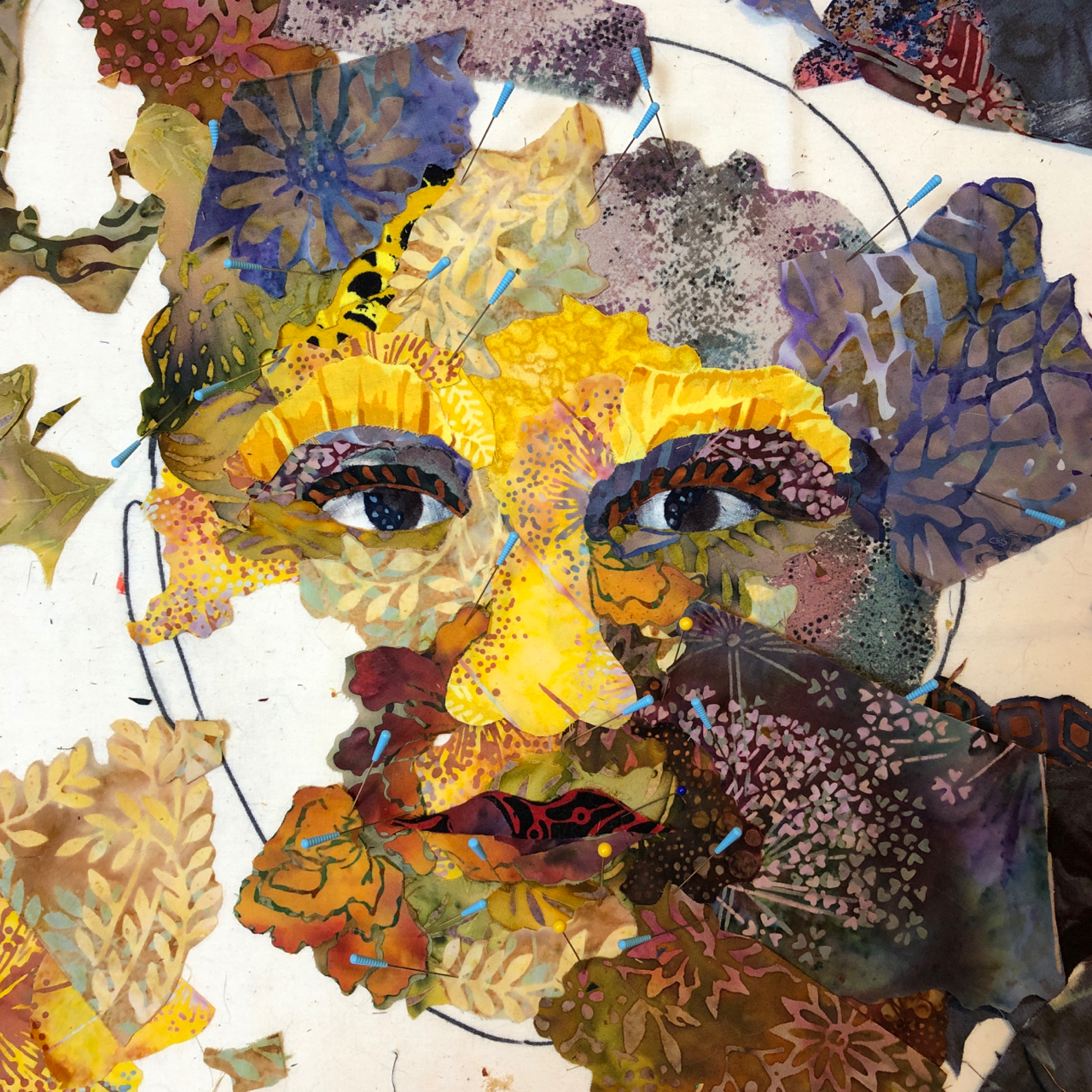 Susan Carlson Fabric Collage Summer Special 8 of 16: Sequence in Faces ...