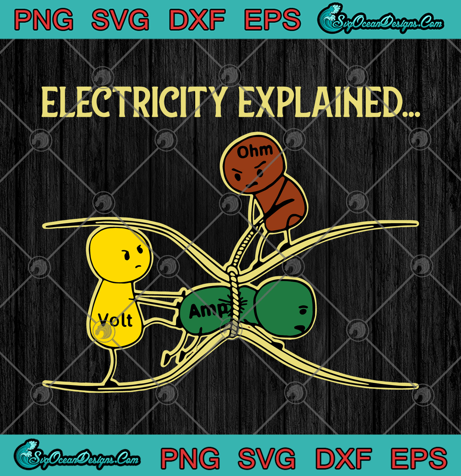 Electricity Explained Volt Amp SVG PNG DXF EPS Cutting File Cricut ...