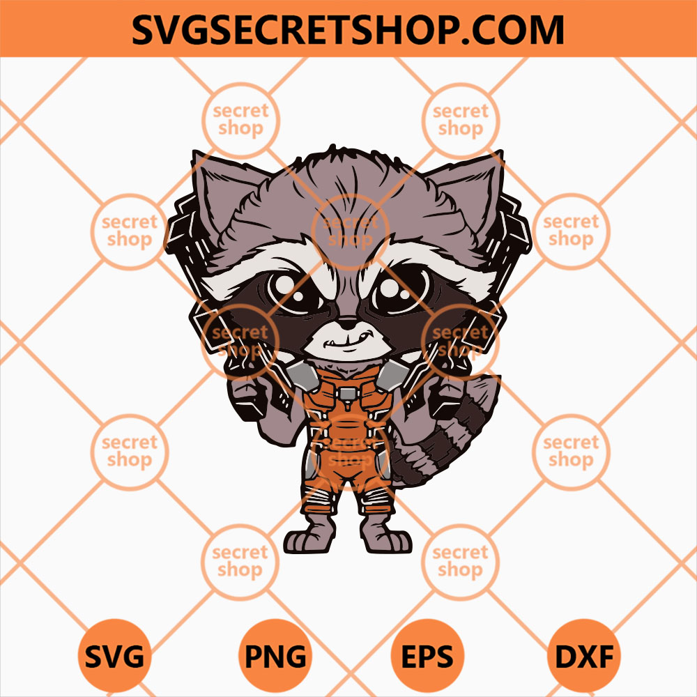 Rocket Raccoon SVG, Cute Chibi Rocket Raccoon SVG, Rocket Raccoon Baby ...
