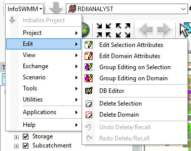 Descriptions of All Edit Menu commands in InfoSWMM. – SWMM5, ICM SWMM ...