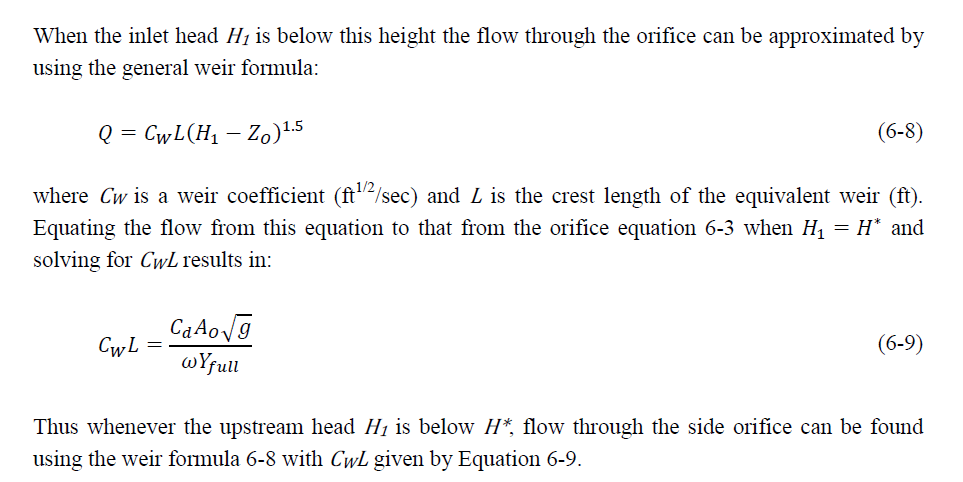 Orifices in InfoSWMM and SWMM5 – SWMM5, ICM SWMM, ICM InfoWorks ...