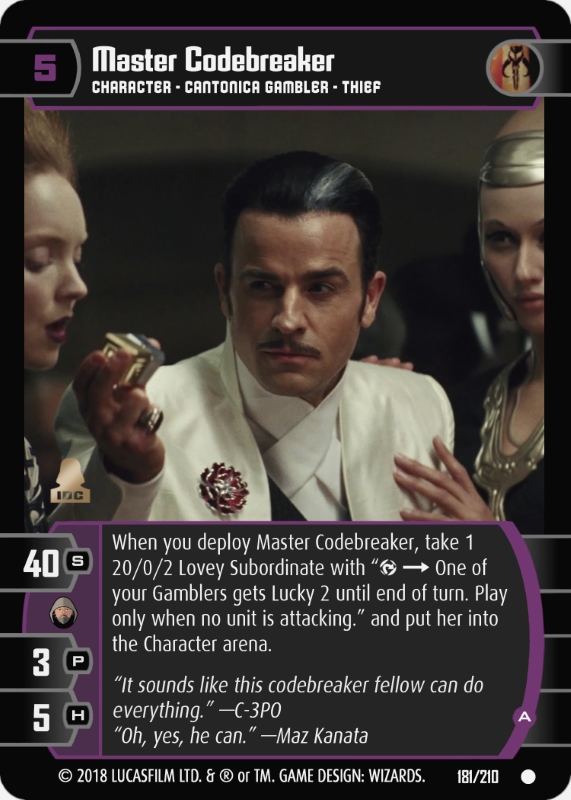 Master Codebreaker A Card Star Wars Trading Card Game