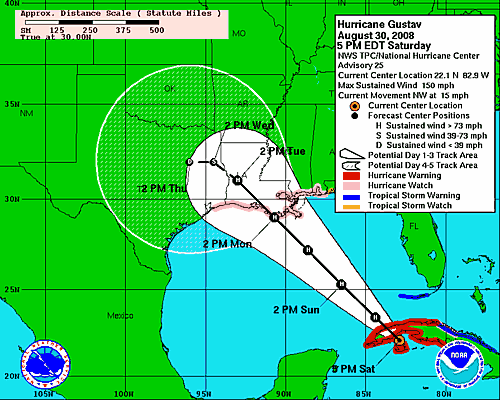 Hurricane Gustav Forecast Track | Symon Sez