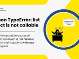 Fix Python Typeerror List Object Is Not Callable