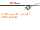 Aliases In Sql T4tutorials