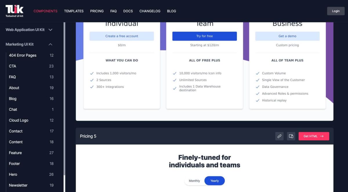 Tailwind Css Pricing Component - TailTemplate