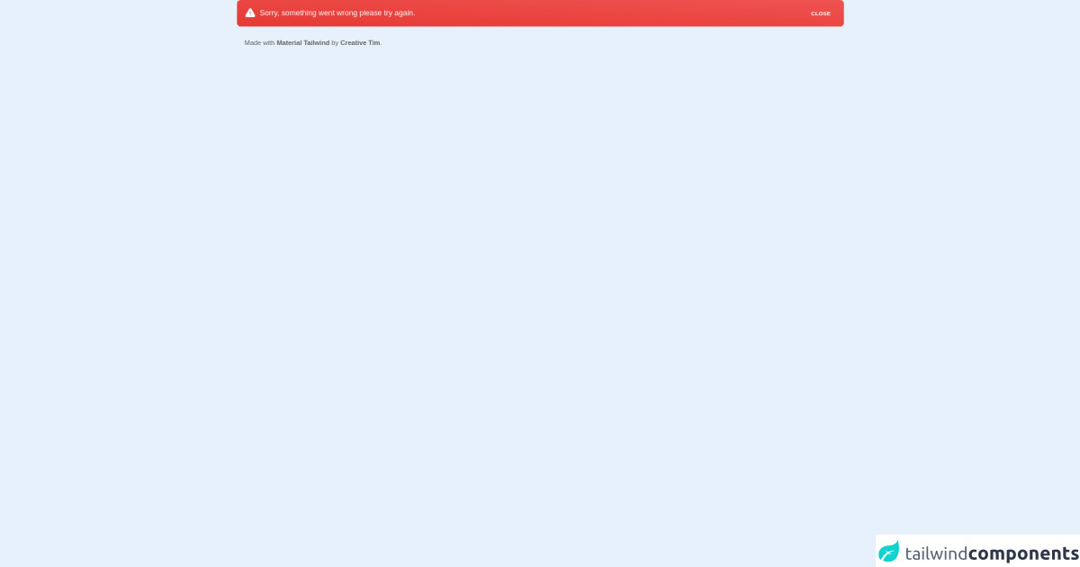 Tailwind Css Custom Alert Close Icon By Material Tailwind