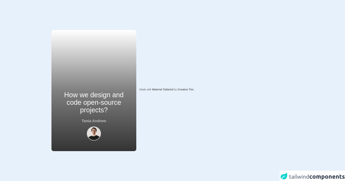 Tailwind Css Background Blog Card By Material Tailwind