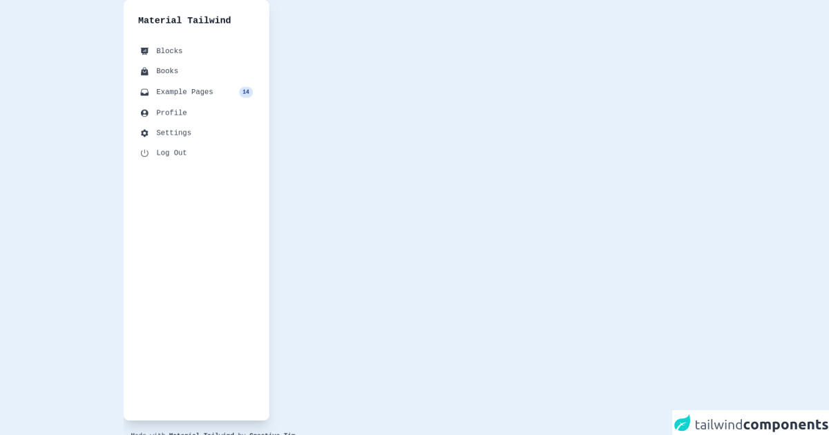 Tailwind Css Sidebar By Material Tailwind