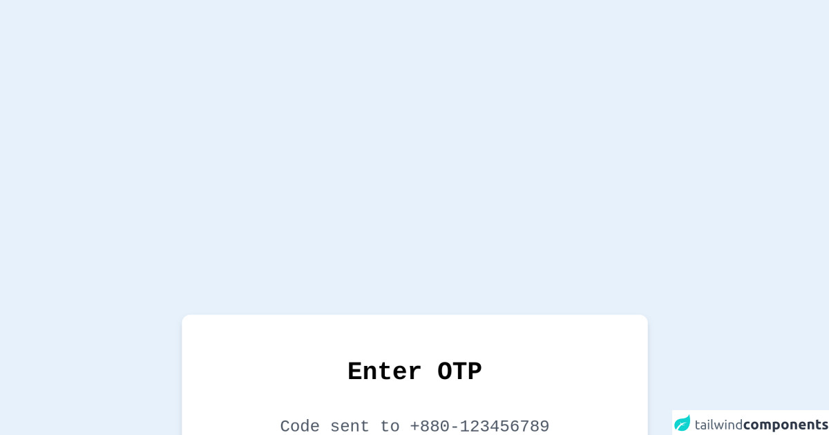 Simple Otp Form Section Component Cards Forms Number Input