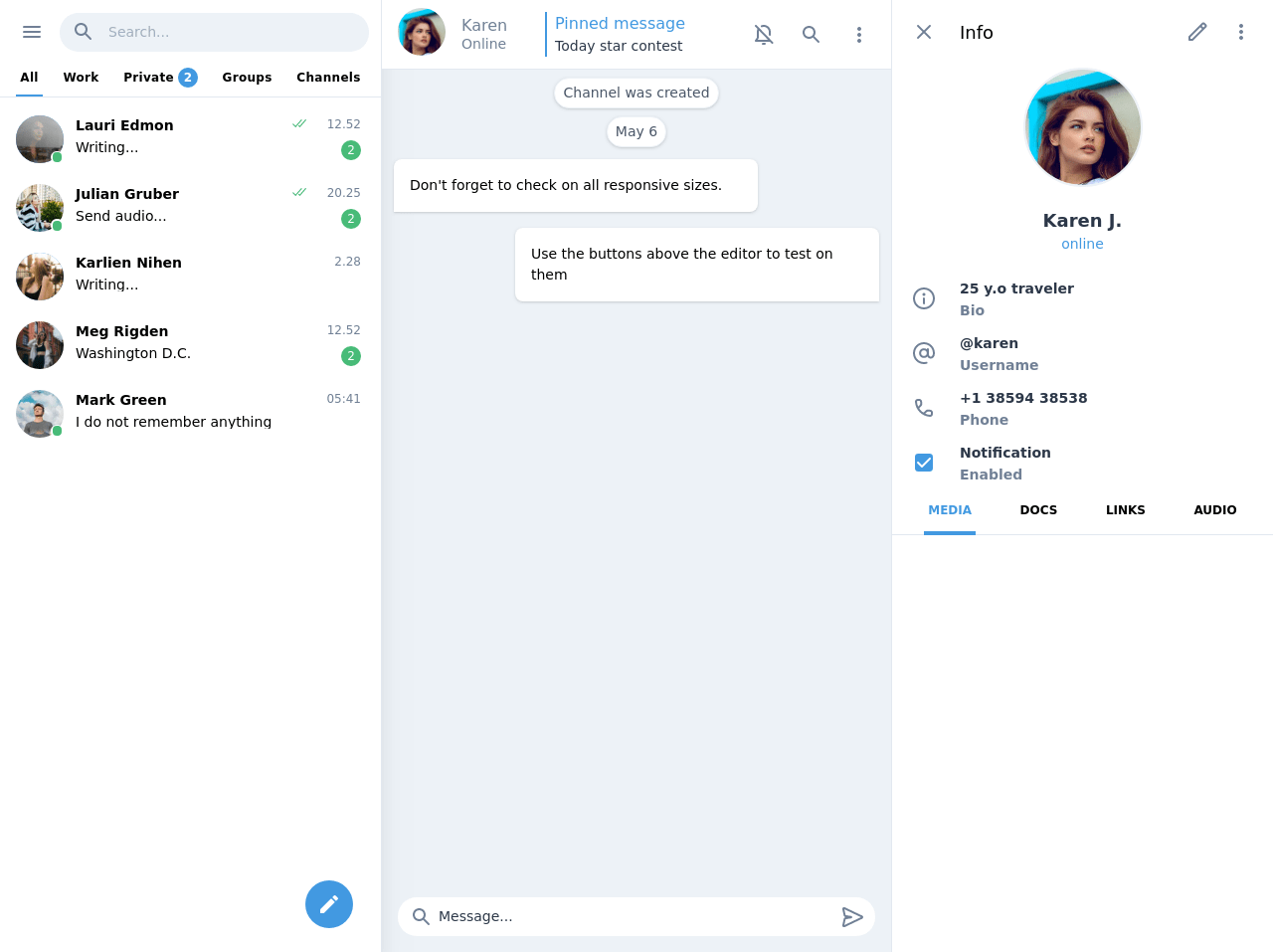 New Telegram Web Clone By Gerbi