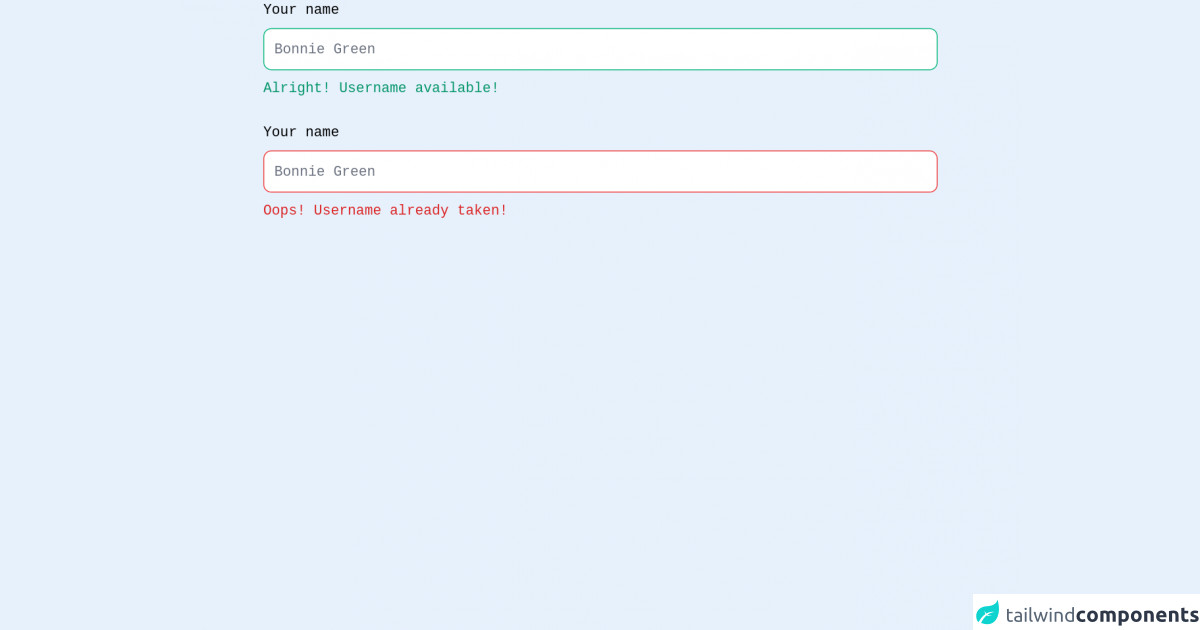 Tailwind Css Form Validation
