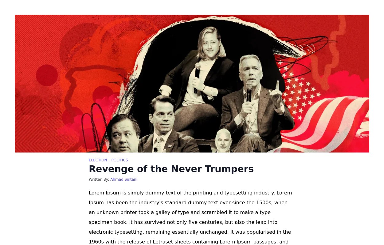 Blog Post Template With Responsive Sidebar Tailwind Css Example