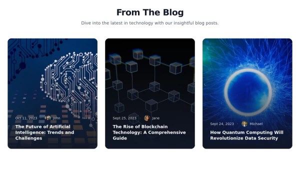 Blog Post Showcase Tailwind Css Example