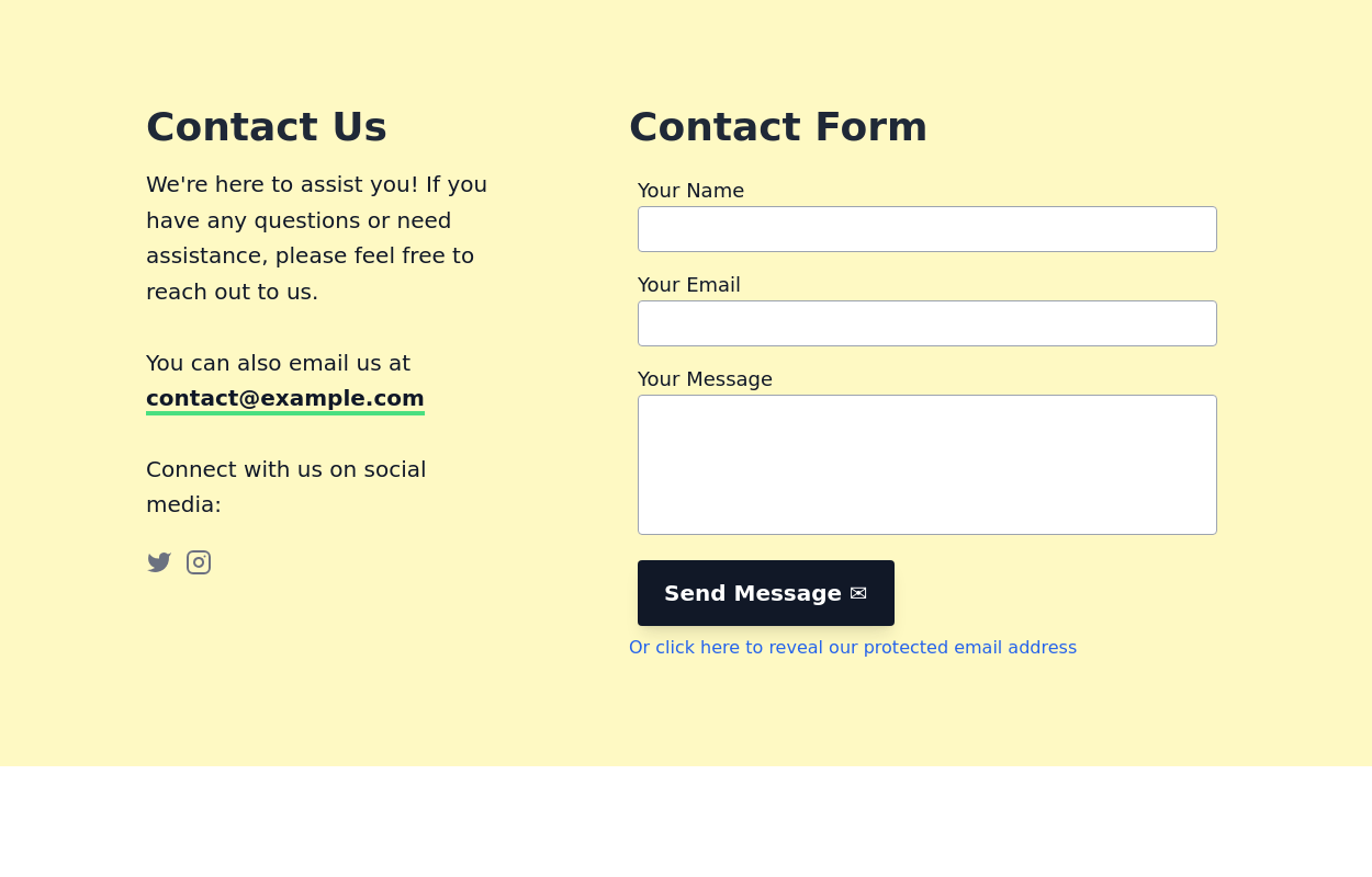 Contact Us Page Tailwind Css Example