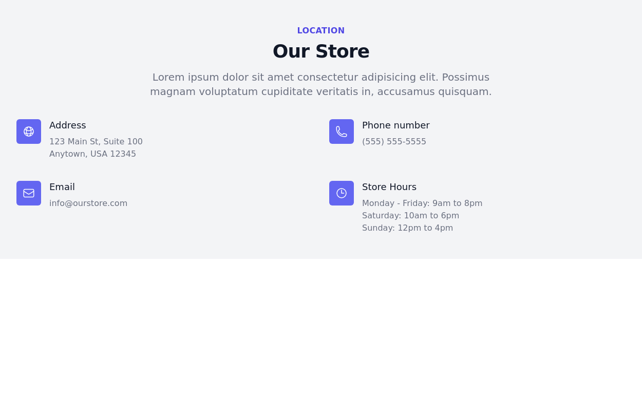 Contact Information Section Tailwind Css Example