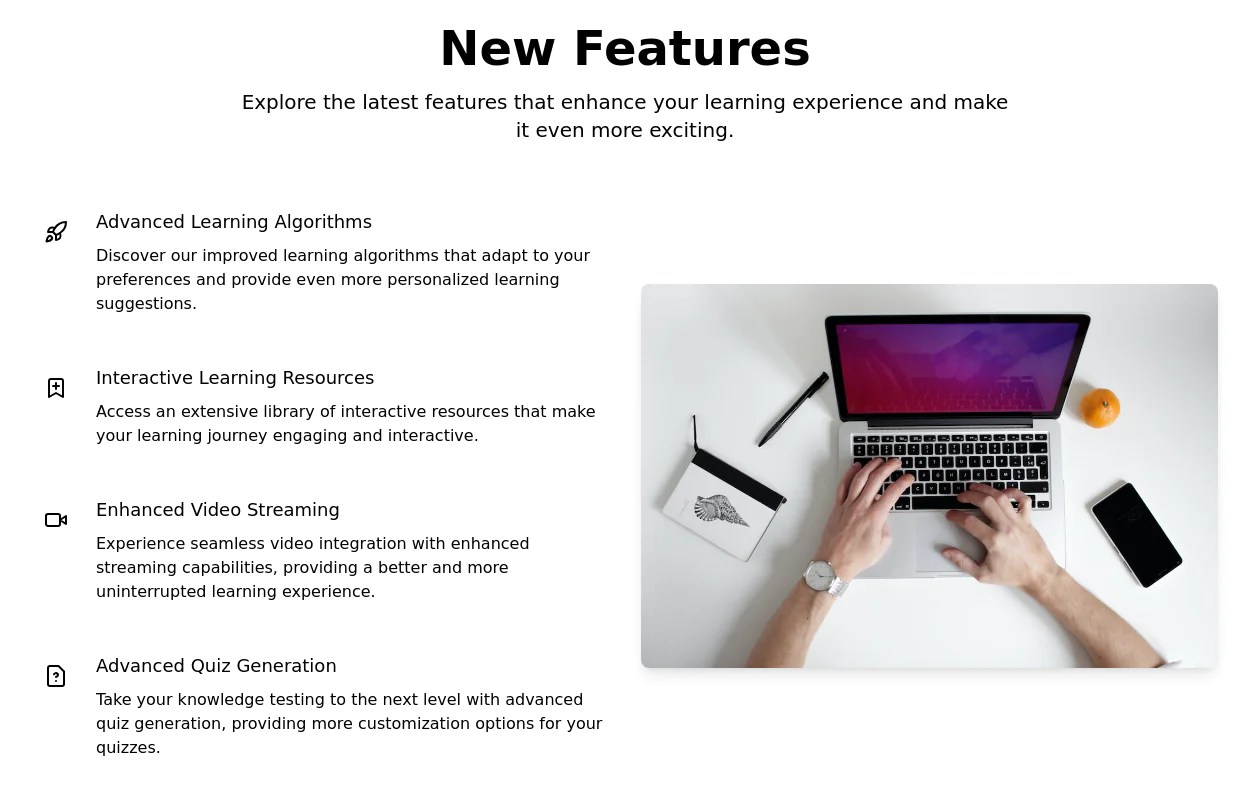 Product Feature Section Tailwind Css Example