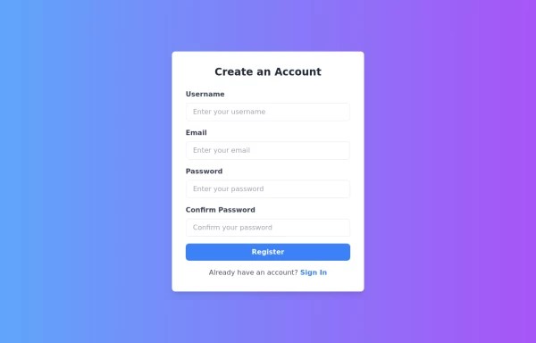 Responsive Registration Page Tailwind Css Example
