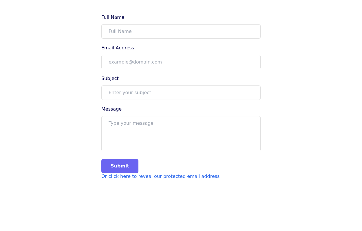 Simple Contact Us Form Tailwind Css Example