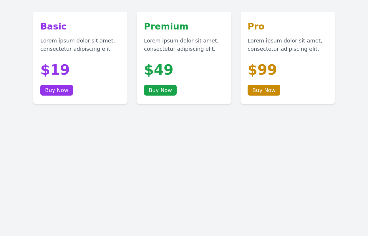 Simple Yet Stylish Pricing Table Tailwind Css Example