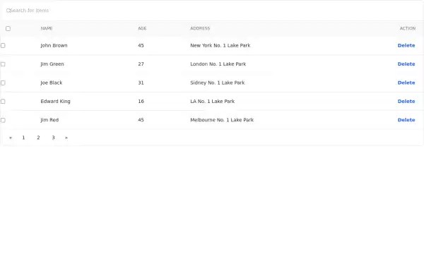 Table Template Tailwind Css Example